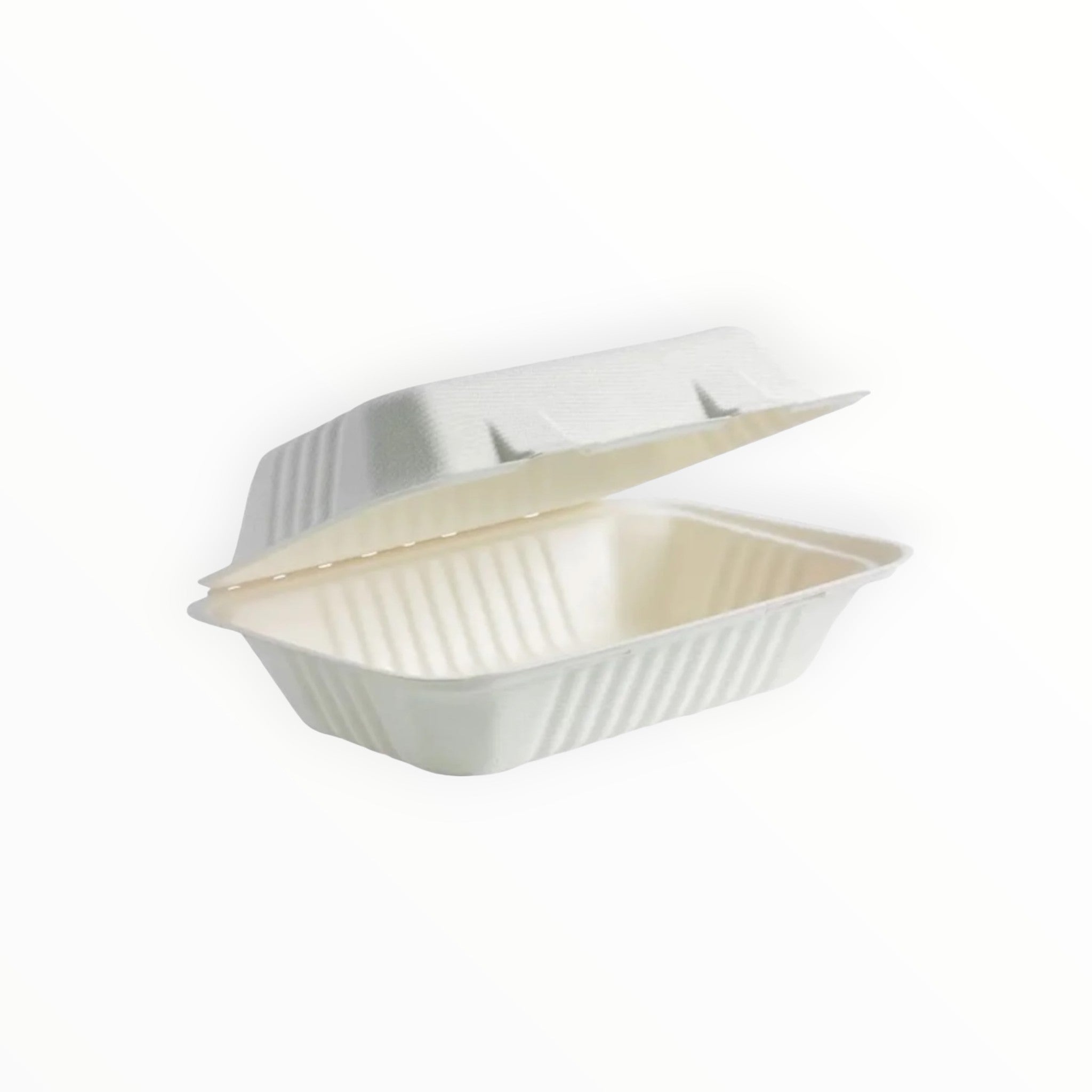 9x6x3 Bagasse Lunch box Clamshell | FreshPack Solutions Ltd