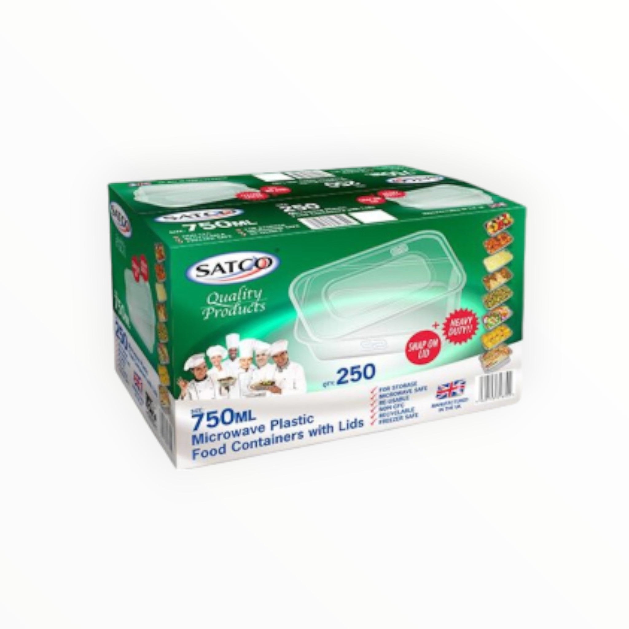 750ml Satco Containers with Lids | FreshPack Solutions Ltd